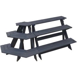 Blumenst&auml;nder Promadino, B:137cm H:62cm T:59cm, grau, Holzwerkstoff, Pflanzgef&auml;&szlig;e, "Blummentreppe A_nja", mit Eckelement, BxTxH: 137x59x62 cm