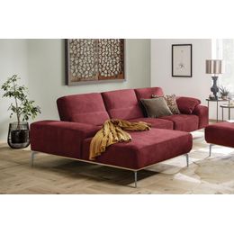 Ecksofa W.Schillig, B:299cm H:88cm T:178cm, rot, Longlife Xtra-Leder Z73: Naturwalkleder der Luxusklasse aus den erlesensten Rohhäuten. Hautstärke 1,