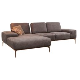 Ecksofa W.Schillig, B:279cm H:88cm T:178cm, braun, Longlife Xtra-Leder Z73: Naturwalkleder der Luxusklasse aus den erlesensten Rohhäuten. Hautstärke