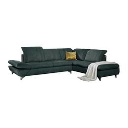 Ecksofa W.Schillig, B:296cm H:84cm T:242cm, blau, Longlife fabric Velourgewebe S41 (100% Polyester), Wohnzimmer, Sofas, "taoo, elegant und zeitlos,
