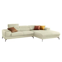 Ecksofa W.Schillig, B:303cm H:70cm T:193cm, beige, Stoff S37 (100% Polyester): Luxus-Microfaser in Lederoptik, Wohnzimmer, Sofas, "Piedroo,