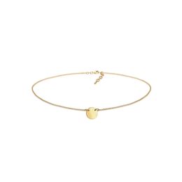 Elli Damen Collier "Choker Plättchen Anhänger 925 Sterling Silber", 36, ohne Stein, Silber 925 (Sterlingsilber), L: 36, gold, Silber 925