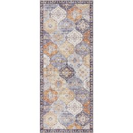 Teppich ELLE DECORATION, B:80cm H:5mm L:200cm, gelb, Polyester, Wohnzimmer, Teppiche, "Kashmir Ghom", Orientalisch, L&auml;ufer, Kurzflor, Vintage,