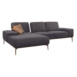 Ecksofa W.Schillig, B:279cm H:88cm T:178cm, grau, Longlife Xtra-Leder Z73: Naturwalkleder der Luxusklasse aus den erlesensten Rohhäuten. Hautstärke