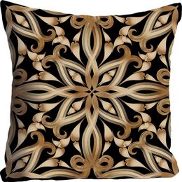Dekokissen queence, B:40cm L:40cm, bunt, Polyester, Dekokissen_Sitzkissen_Kissenh&uuml;llen, "&raquo;Ornament&laquo;", Kissenh&uuml;lle ohne F&uuml;llung, 1 St&uuml;ck