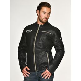 Maze Herren Lederjacke "Colonel", schwarz, Gr. S, Obermaterial: 100% Polyurethan; Futter: 100% Polyester, Jacken