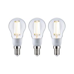 Paulmann LED-Leuchtmittel "Eco-Line 3er Pack Tropfen 525lm 2,5W 3000K klar 230V", L:10cm Ø:4,5cm, transparent, Leuchtmittel