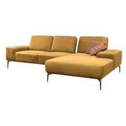 Ecksofa W.Schillig, B:279cm H:88cm T:178cm, gelb, Longlife Xtra-Leder Z73: Naturwalkleder der Luxusklasse aus den erlesensten Rohhäuten. Hautstärke