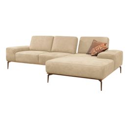 Ecksofa W.Schillig, B:279cm H:88cm T:178cm, beige, Longlife Xtra-Leder Z73: Naturwalkleder der Luxusklasse aus den erlesensten Rohhäuten. Hautstärke