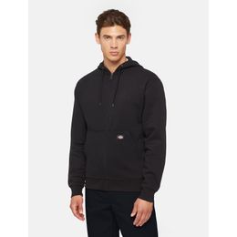 Kapuzensweatjacke Dickies "Dickies Workwear Sweatshirt MWG FUL ZIP FLC HOD REG BLACK", Herren, Gr. L, schwarz, 80% Baumwolle, 20% Polyester, Sweatjacken