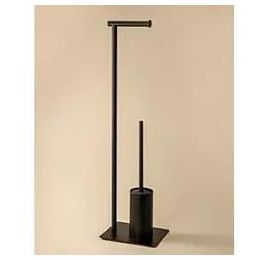 Cosmic Essentials Stand-Toilettenbürstenhalter WJC292A0097036 mit Rollenhalter, 135 x 150 x 855 mm, schwarz matt