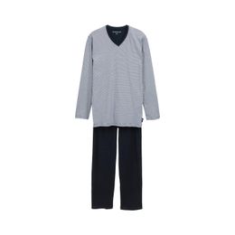 Tom Tailor Herren Pyjama-Set aus Baumwolle, blau, Uni, Gr. 48/S