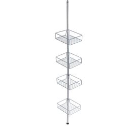 Wenko Teleskop-Eckregal 'Domaso' Edelstahl 4 Körbe 65-275 cm