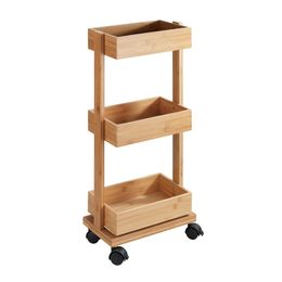 Wenko Rollwagen 'Tortona' Bambus 3 Regalböden 31 x 18 x 71,5 cm