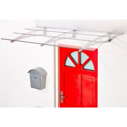 SUPERROOF Vordach Madrid 1800 pulverbeschichtet silbergrau 180 x 90 cm