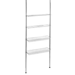 Wenko Teleskopregal 'Ellera' Edelstahl je 2 Ablagen/Körbe 65-285 cm