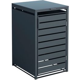 Mülltonnenbox WESTMANN "Kubus", grau (anthrazit), B:68cm H:116cm T:80cm, Stahl, Aufbewahrungsboxen, Platz für 1x240 L Mülltonnen