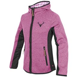 OS-Trachten Womens Hooded Strickfleece Jacke himbeere, Gr&ouml;&szlig;e 34