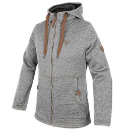 OS-Trachten Womens Strickfleece Jacke mit Kapuze grau, Gr&ouml;&szlig;e 36