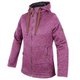OS-Trachten Womens Strickfleece Jacke mit Kapuze himbeere, Gr&ouml;&szlig;e 34