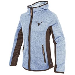 OS-Trachten Womens Hooded Strickfleece Jacke hellblau, Gr&ouml;&szlig;e 42
