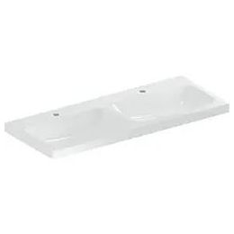 Geberit iCon light Doppelwaschtisch 501838005 120x48cm, Hahnloch links und rechts, ohne Überlauf, weiß
