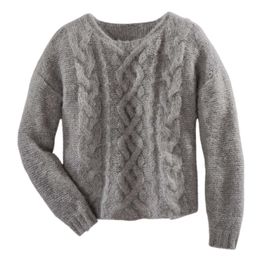 Clark Ross Alpaka-Grobstrickpullover Slim Line, 42 - Hellgrau, aus Alpaka