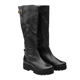Werner Plateau-Winterstiefel, 37 - Schwarz, aus Leder