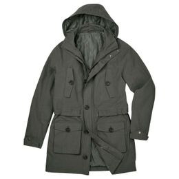 Allwetter-Baumwoll-Parka, 50 - Grau/Gr&uuml;n, aus Baumwolle