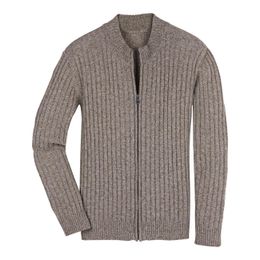 Yak-Strickjacke, 52/54 - Grau/Braun, aus Yak