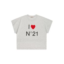 N&deg; 21 N&deg;21 T-Shirt M&auml;dchen Gr&ouml;&szlig;e 164 hellgrau / rot / schwarz / wei&szlig;