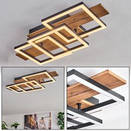 hofstein Narangera Deckenleuchte LED Braun, Holzoptik, Schwarz, 1-flammig