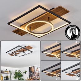 hofstein Pompu Deckenleuchte LED Braun, Holzoptik, Schwarz, 1-flammig