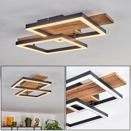 hofstein Narangera Deckenleuchte LED Braun, Holzoptik, Schwarz, 1-flammig