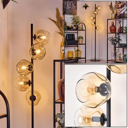 hofstein Ripoll Stehleuchte Glas 15 cm Bernsteinfarben, Klar, 5-flammig