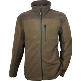 Hubertus Fleecejacke 2-farbig Oliv/Braun (Größe: XL)