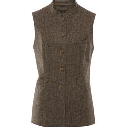 Brigitte von Sch&ouml;nfels Brigitte von Sch&ouml;nfels Tweedweste mit Fischgratstruktur Beige-Braun (Gr&ouml;&szlig;e: 38)