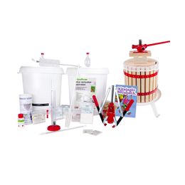 ich-zapfe Wein selber machen Set - MAXI mit Obstpresse 12 Liter, Anleitung auf Englisch