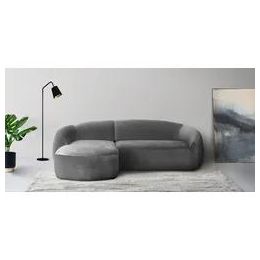 Ecksofa "Yani L-Form", grau (dunkelgrau), B:255cm H:81cm T:170cm, 100% Polyester, LeGer Home by Lena Gercke, Sofas, organische Form, auch in Bouclé