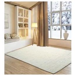 Wollteppich Home Affaire "Greith", beige (natural), B:120cm H:12mm L:180cm, Schurwolle, Teppiche, Wendeteppich, meliert, reine Wolle, handgewebt, Scandi, Wohnzimmer