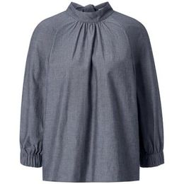 Christiane Strobel Damen-Schlupfbluse Chambray L Mittelblau