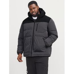 Jack & Jones PlusSize Outdoorjacke "JJEOTTO PUFFER JACKET PLS", Herren, Gr. XXXL, grau (asphalt), Web, Obermaterial: 100% Polyester, JACK & JONES PLUSSIZE, mehrfarbig, Basic, regular fit normal, Langarm, Jacken