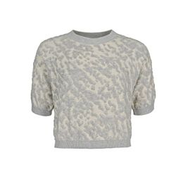 Blanche 3D-Jacquard-Twinset, Pulli - 38 - Hellgrau/Vanille, aus Baumwolle