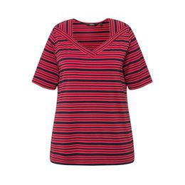 Ulla Popken T-Shirt Damen Gr&ouml;&szlig;e XXL/XXXL marine / blutrot / melone