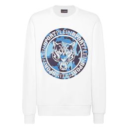 Plein Sport Sweatshirt 'Carbon Tiger' Herren Gr&ouml;&szlig;e XXL marine / azur / hellblau / wei&szlig;