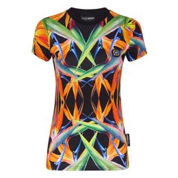 Plein Sport T-Shirt Damen Gr&ouml;&szlig;e L blau / gr&uuml;n / orange / schwarz