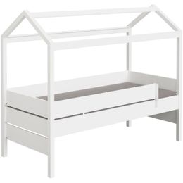 Hausbett Paidi "TINY HOUSE", weiß (kreideweiß), B:100cm H:175cm L:210cm, Betten, mit Rausfallschutz, individuell gestaltbar, hochwertig verarbeitet