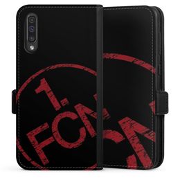 DeinDesign Galaxy A50 Handy Klapph&uuml;lle Handyh&uuml;lle aus Kunst Leder schwarz Flip Case Texture Merchandise 1. Fcn Sideflip mit Lasche