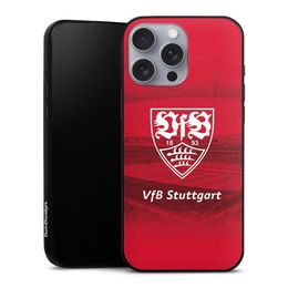 DeinDesign iPhone 16 Pro Max Handy Slim Case extra d&uuml;nn Silikon Handyh&uuml;lle schwarz H&uuml;lle Stadium Official Licensed Product Vfb Stuttgart Silikon Slim Case