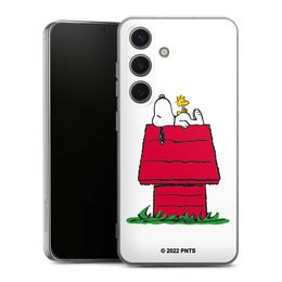 DeinDesign Galaxy S25 Handy Silikon H&uuml;lle Case transparent Handyh&uuml;lle Snoopy Peanuts Official Licensed Product Silikon Case